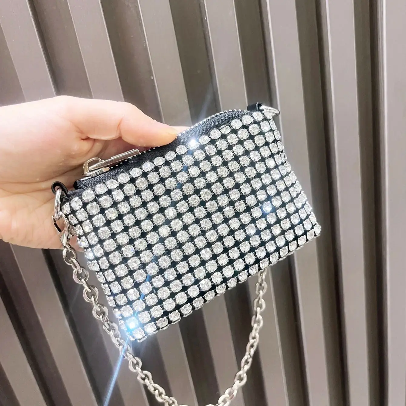 Mini-Small-Bag-Shiny-Rhinestone-Coin-Purse-Short-Chain-Coin-Bag ...