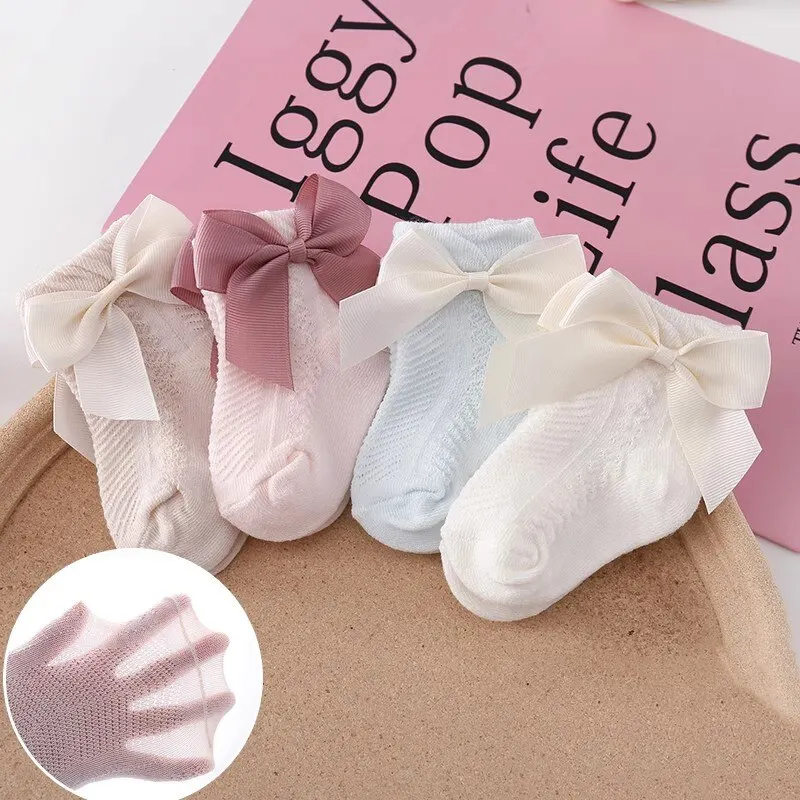 3-Pairs-Summer-Baby-Mesh-Socks-Bowknot-Soft-Cotton-Newborn-Sock ...