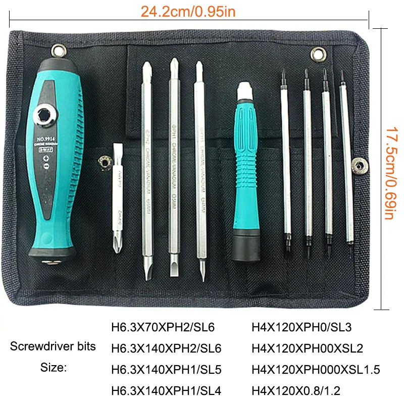 10-in-1-Screwdrivers-Set-Cr-V-Precision-Magnetic-Screwdriver-Slotted ...