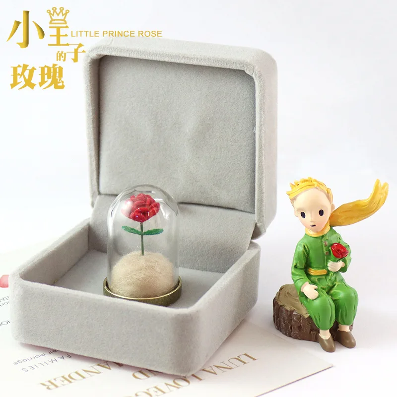 패션 커플 프린스 어린 여우 장미 펜던트 유리 커버 개성 있는 목걸이 발렌타인데이 기념일 생일 선물 쥬얼리 Aliexpress