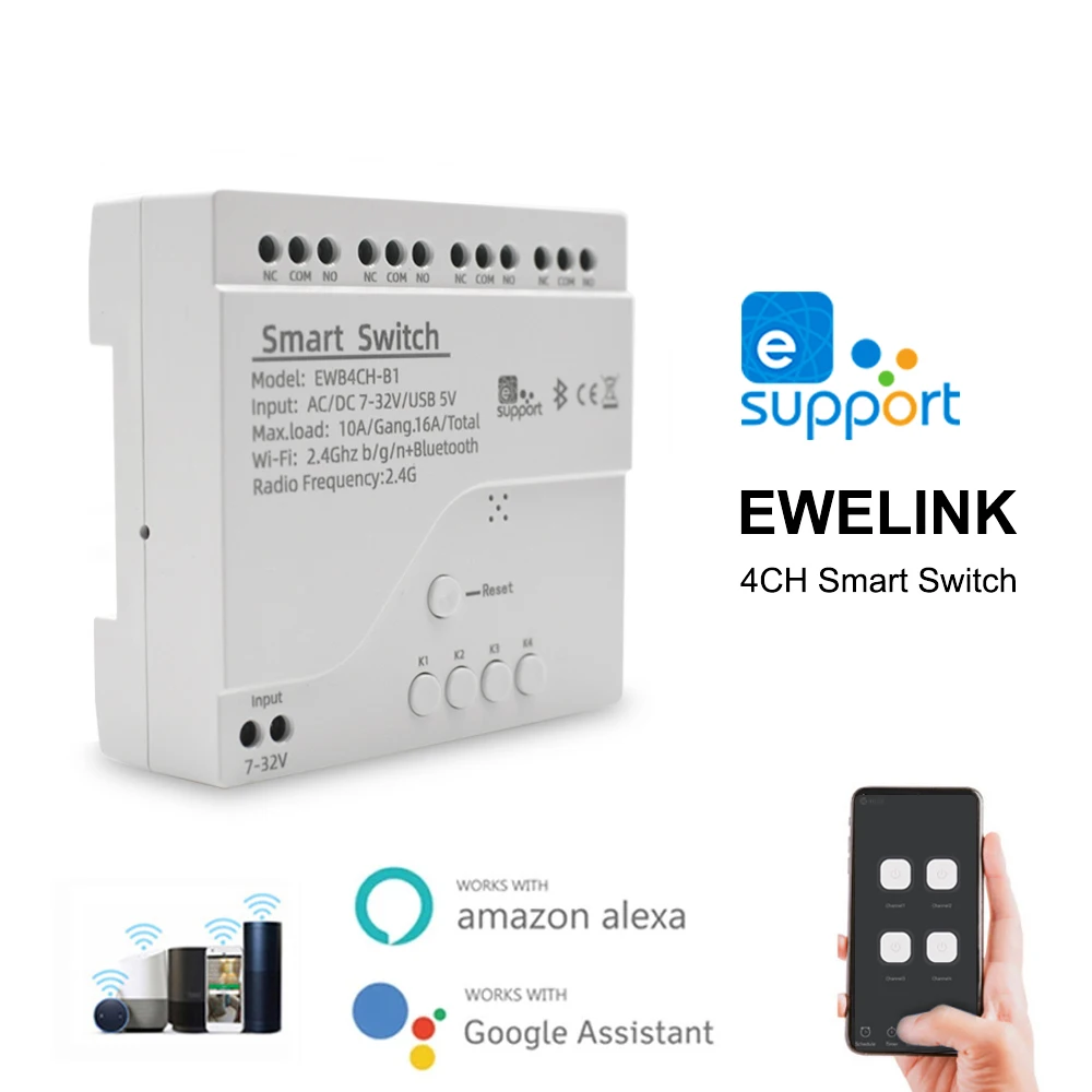 Ewelink Smart Remote Control Wireless Wifi Switch Module 4CH DC 7 32V ...