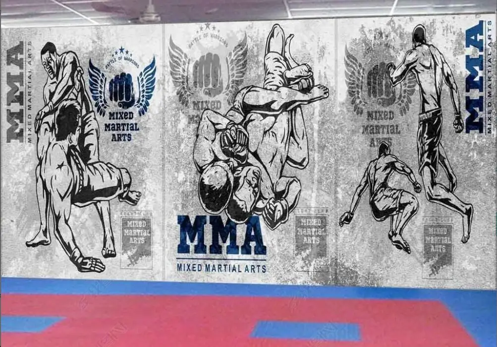 Custom Mural Photo Wallpaper 3d Mma Mixed Martial Arts Gym Boxing Gym ...