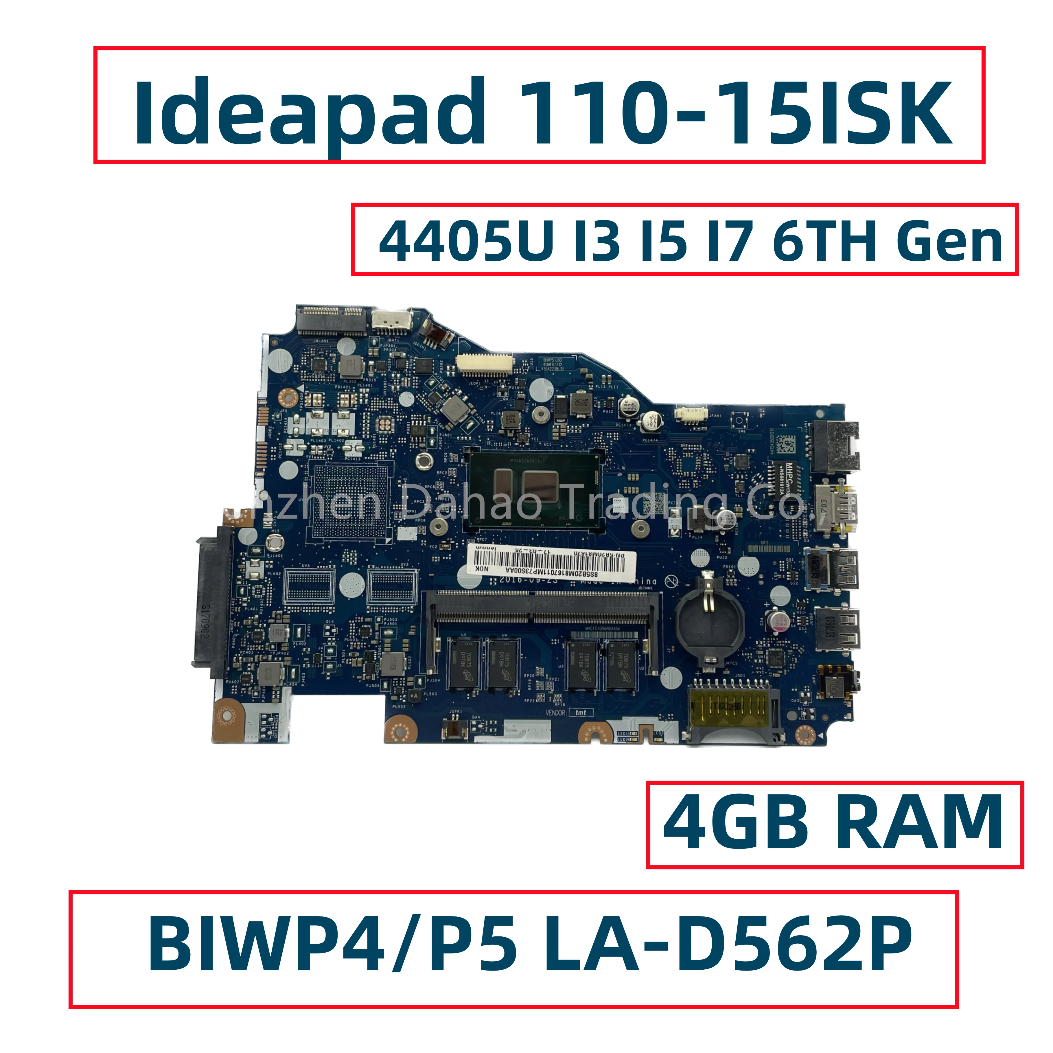 BIWP4/P5 LA-D562P For Lenovo Ideapad 110-15ISK Laotop Motherboard With ...