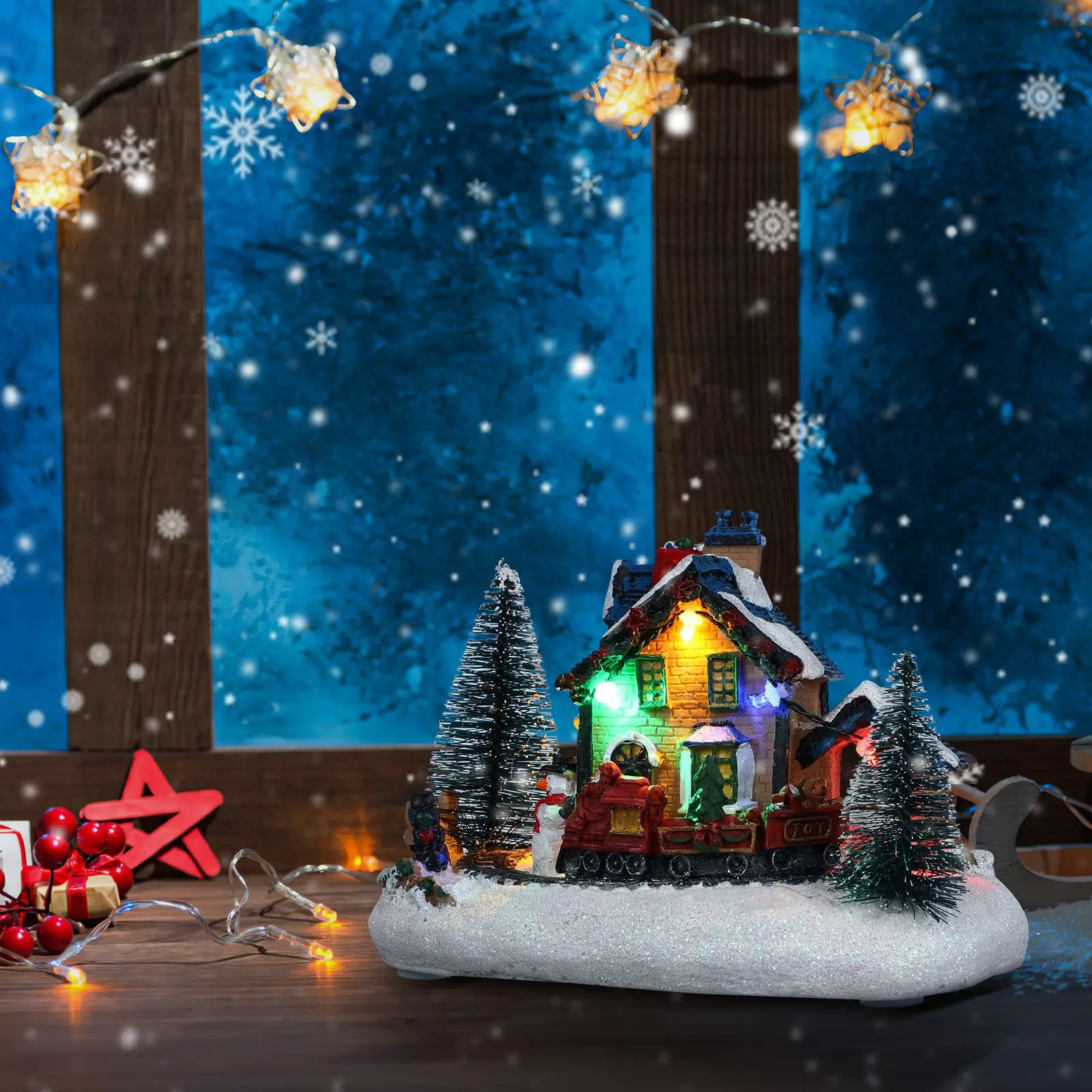 Little Christmas Houses And Town Lighted Up Christmas Village House LED ...
