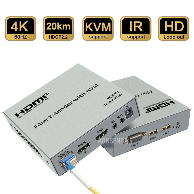 4K-60Hz-20Km-HDMI-KVM-Fiber-Extender-by-LC-Fiber-Cable-HDMI-Fiber ...