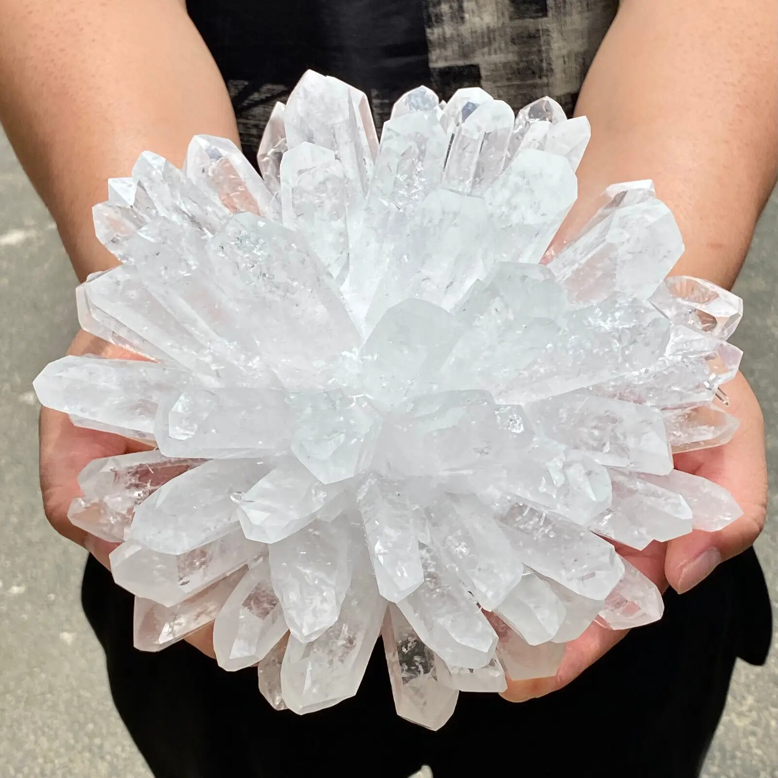 Natural-Rare-White-Transparent-Quartz-Crystal-Mineral-Cluster-Specimen ...