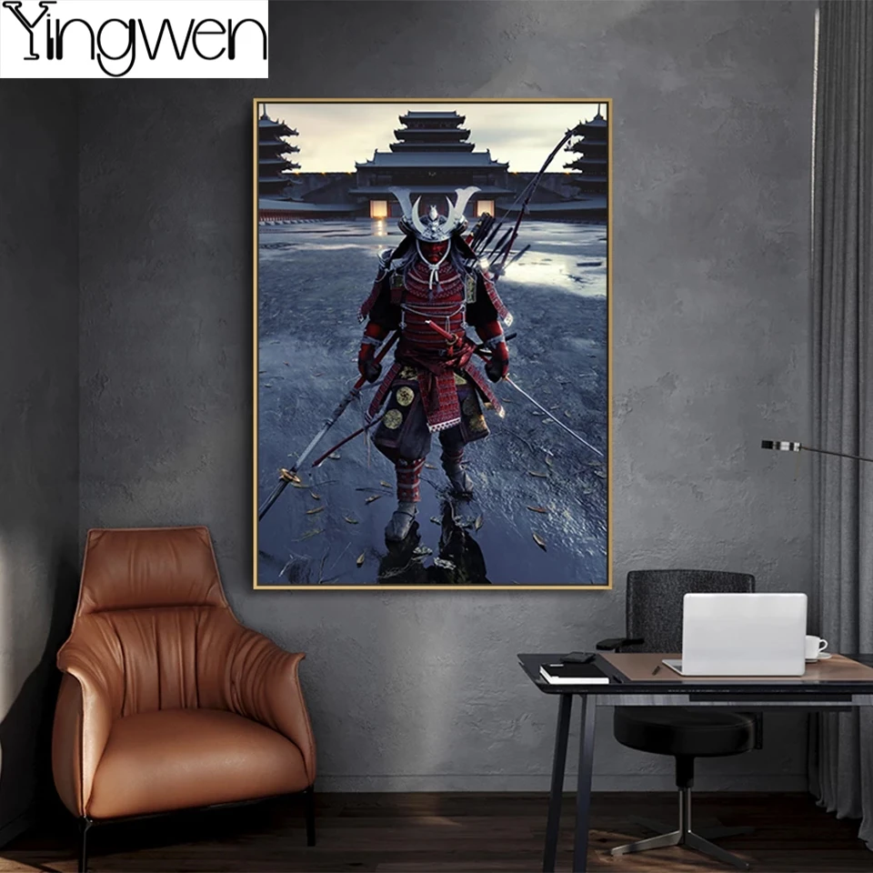 Samurai Round Rhinestone Diamond Embroidery | Japanese Samurai Mosaic ...