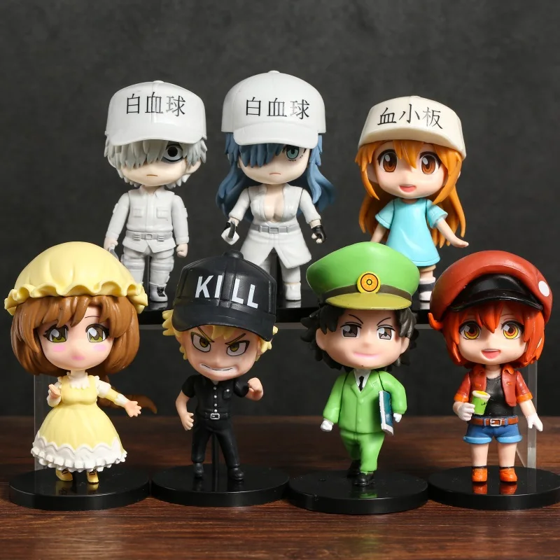 7pcs/set Cells At Work Red White Blood Cell Platelet Cute Kawaii Anime ...