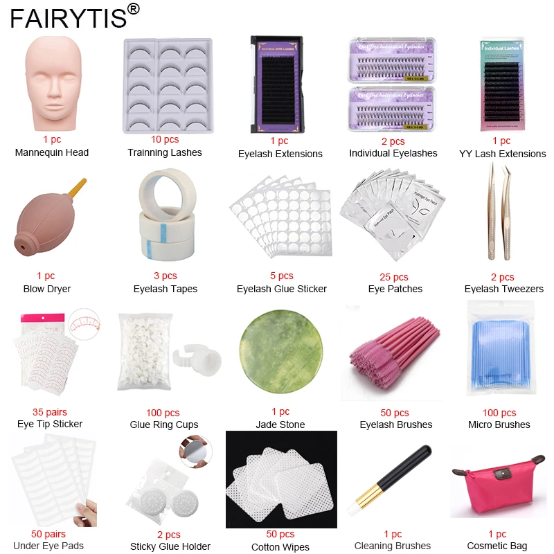 False Eyelash Extension Kit Lash Accessories for Beginner Mannequin ...