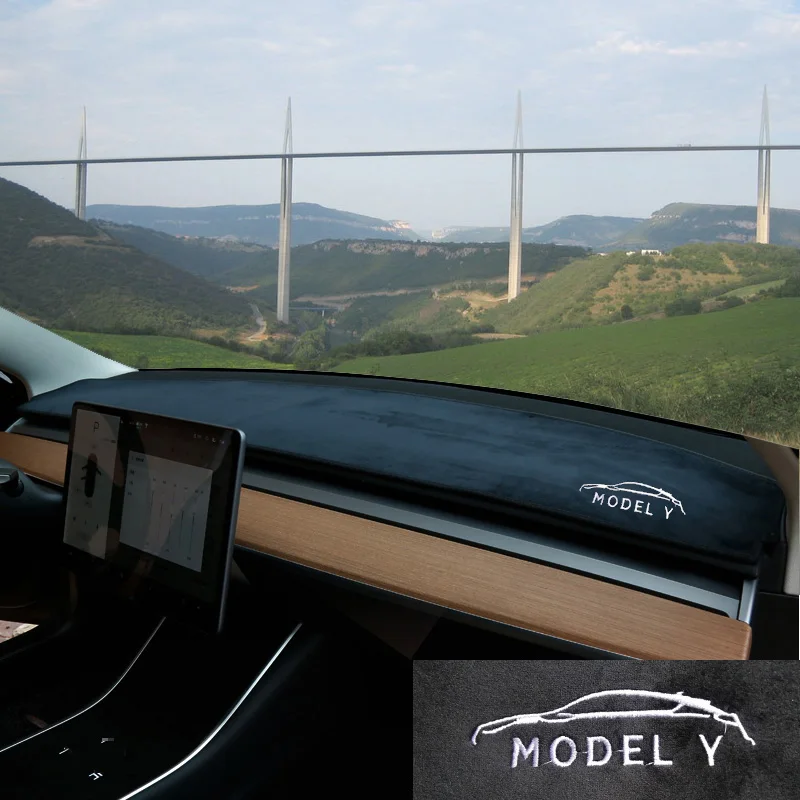 Dash-mat-Dashboard-Mat-For-Tesla-Model-3-Model-Y-Turn-Fur-Leather-Car ...