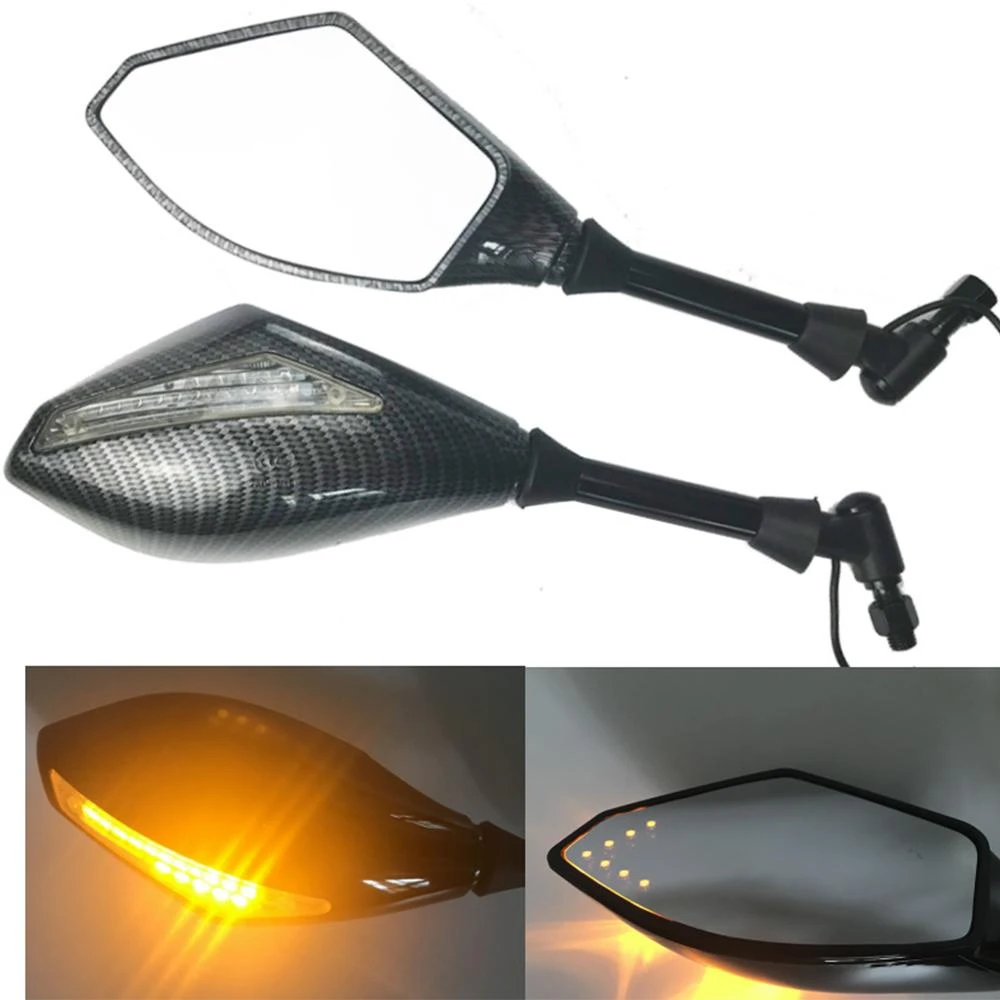 Rearview Mirrors Motorcycle Led Lights | Motorcycle Side Mirror Signal ...