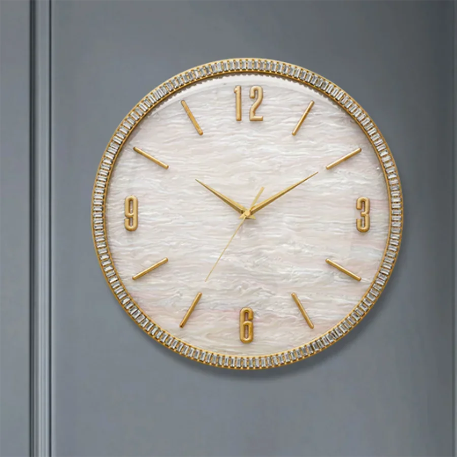 Golden-White-Wall-Clock-Living-Room-Nordic-Decorative-Stylish-Wall ...