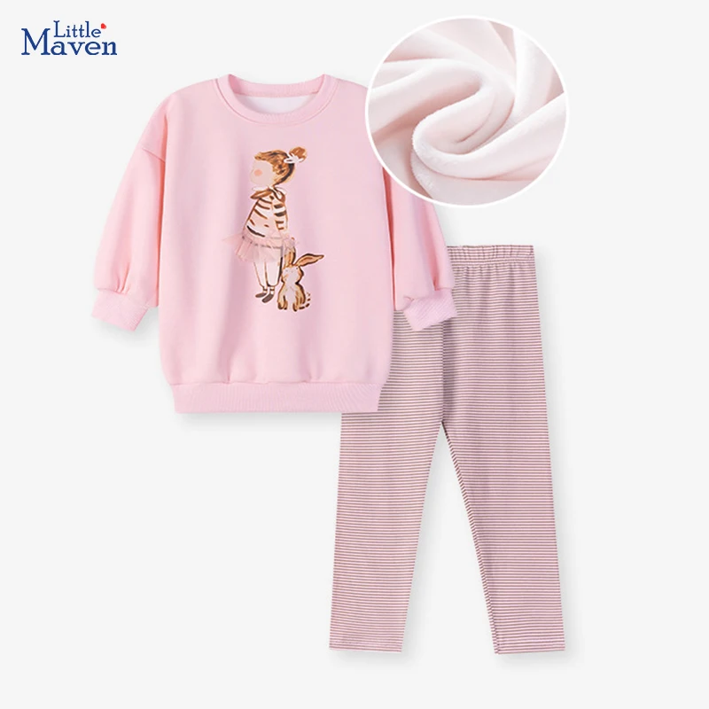 Little maven Children's Clothing Baby Girls Cartoon Rabbits Plush ...