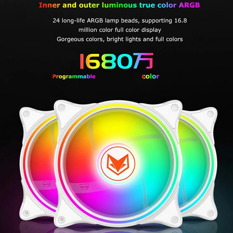 120mm RGB ARGB Fan Cooler PWM 4PIN 5V 3PIN Ventilator Hydraulic Bearings for PC Computer Cooling ...