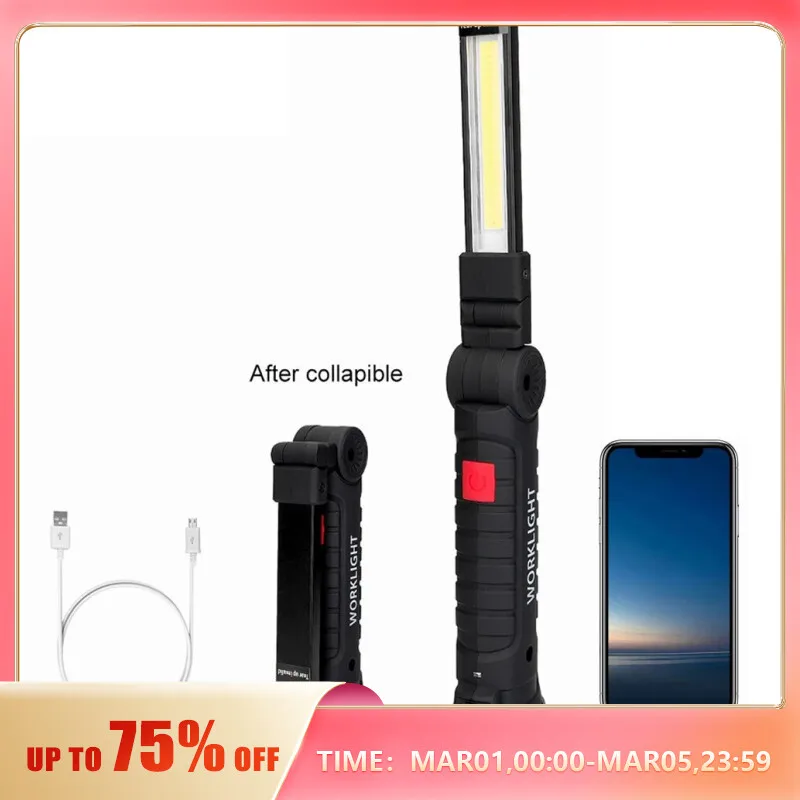 2-Pcs-Magnetic-LED-Flashlight-USB-Rechargeable-1-Big-1-Samll-Work ...