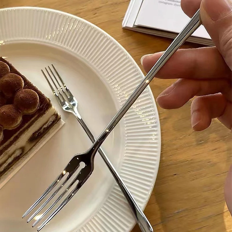 Stainless-Steel-Dinner-Fork-Long-Handle-Table-Forks-Set-Korean-Cutlery ...