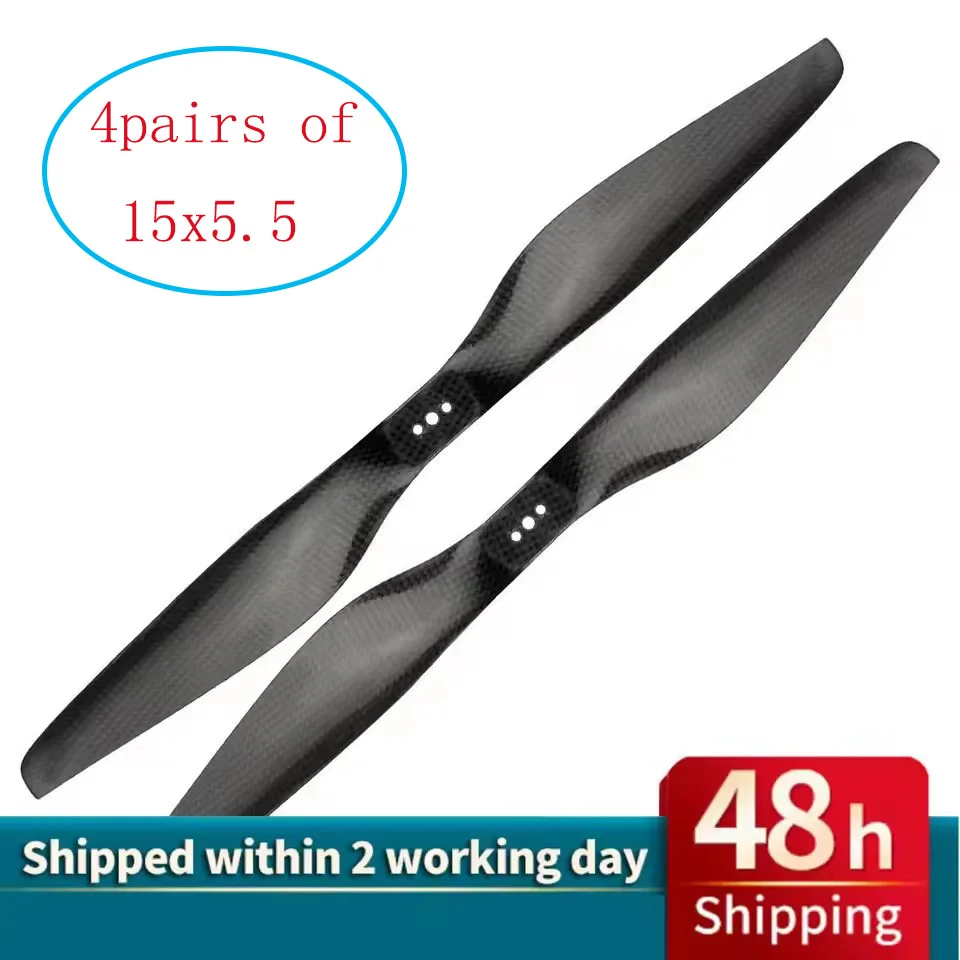ShenStar 4Pairs Three-hole Carbon Fiber 15x5.5 1555 Propeller CW CCW ...