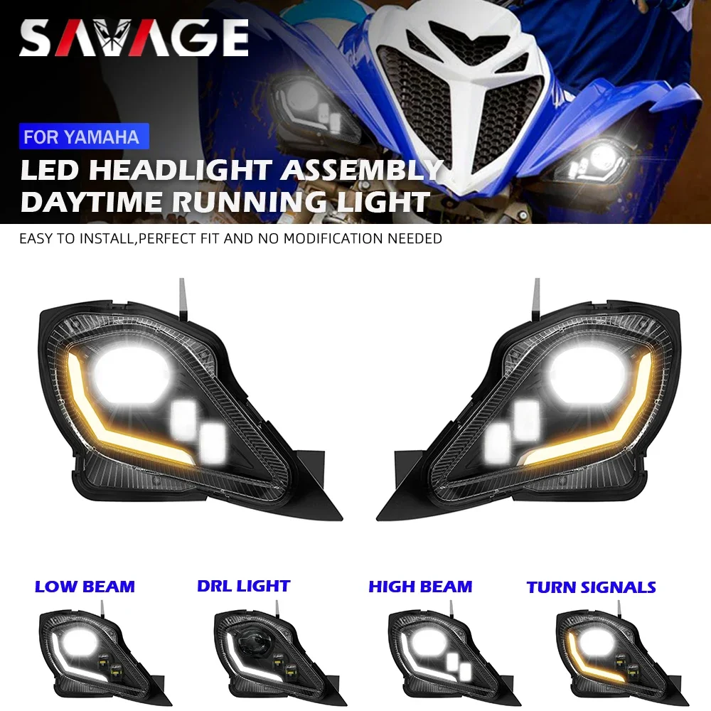 For Yamaha Raptor 700 Wolverine 450 LED Headlight Assembly E-mark Head ...