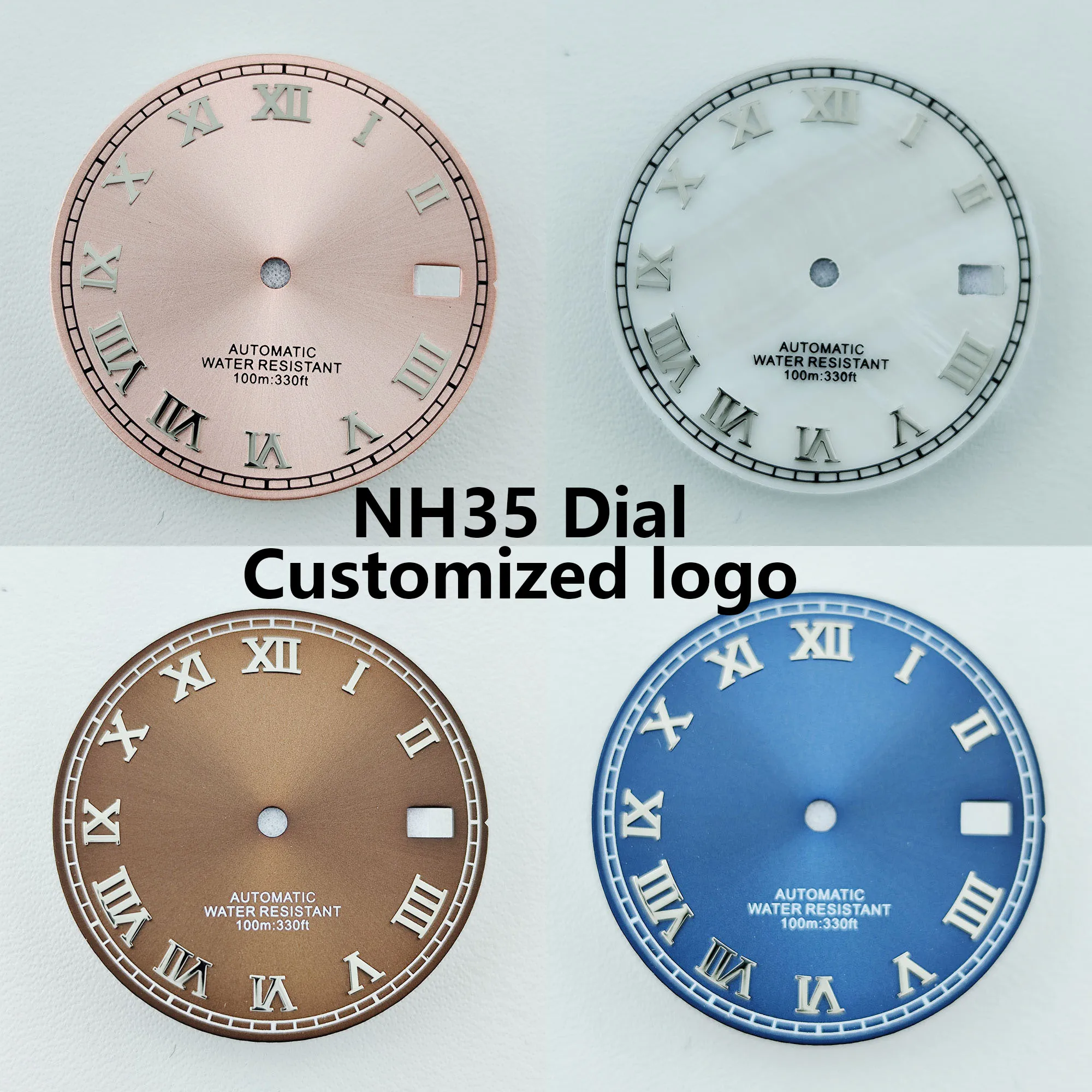 NH35 dial Roman numerals dial custom logo watch dial 28.5mm men's watch ...