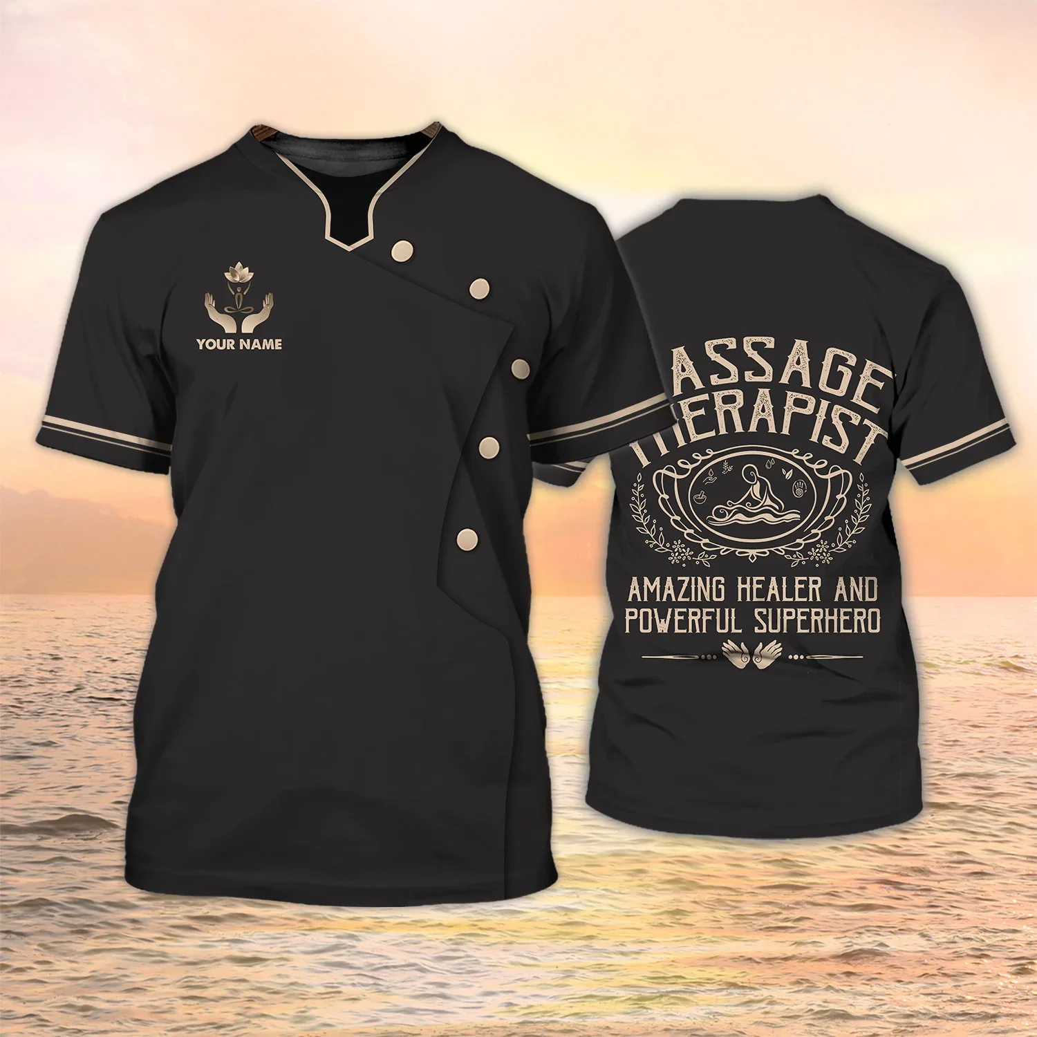 Summer New Male Massage Therapist Personalized Name Workwear T Shirt ...