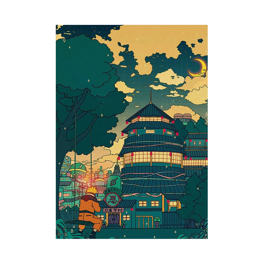 Figuras de anime japonesas Miniso, póster de Naruto Sasuke Kakashi ...