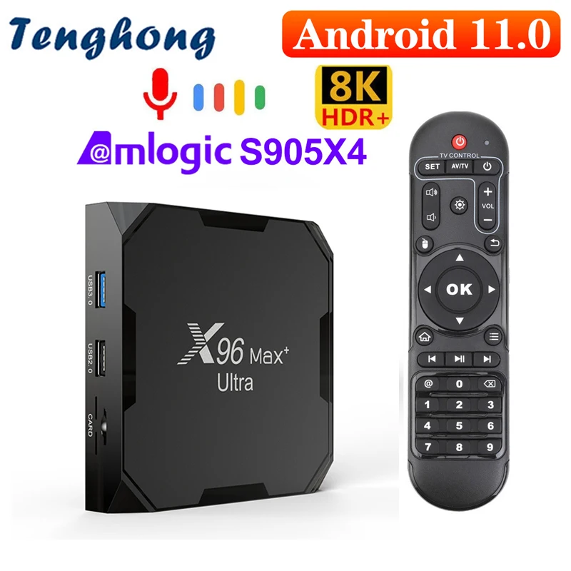 X96Max 플러스 울트라 TV 박스 안드로이드 11, Amlogic S905X4 4GB 32GB TV 박스 AV1 8K 와이파이 BT X96 맥스 셋톱박스 4GB 64GB ...