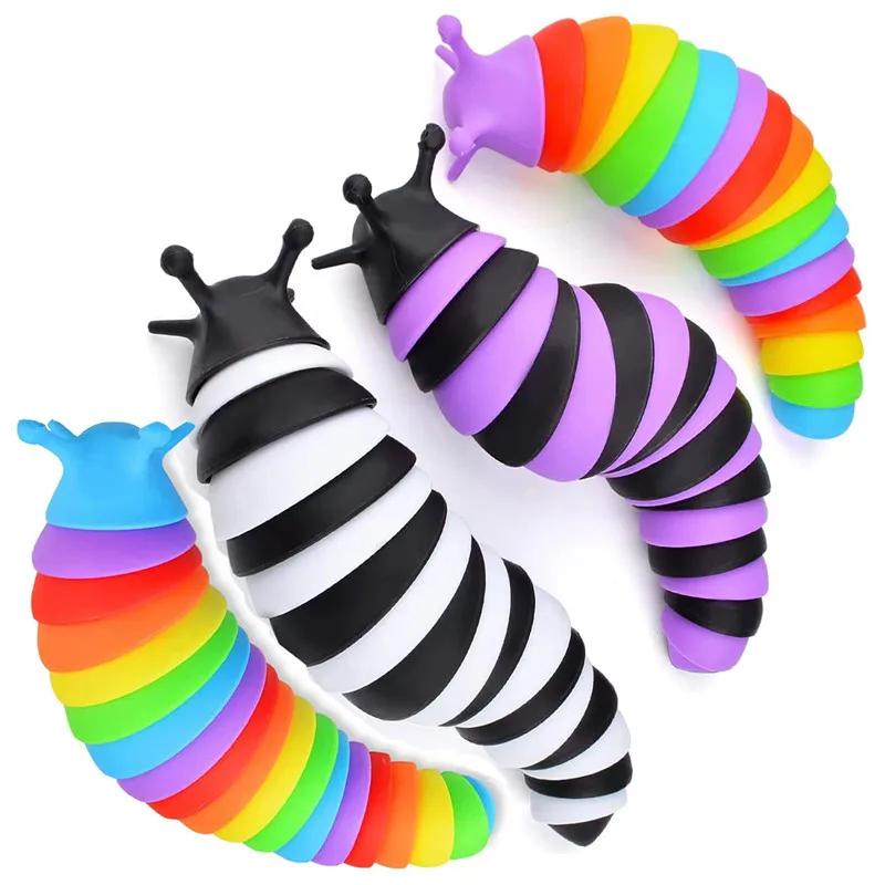 Funny Fidget Slugs Articulated Sensory Slug Toy Realistic Worm ...