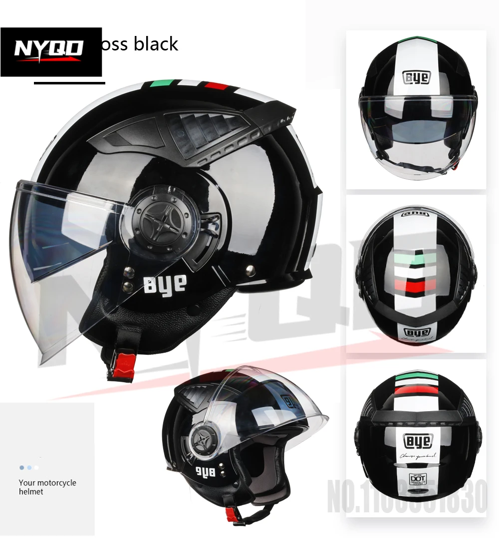 Double Lens Racing Helmet BYE 256 Motorcycle Retro Helmet, Motorcycle 3 ...