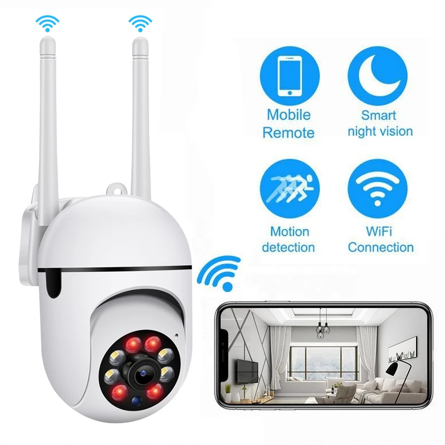 1080P HD IP Outdoor Protection Motion Tracking CCTV Camera 2.4G+5G ...