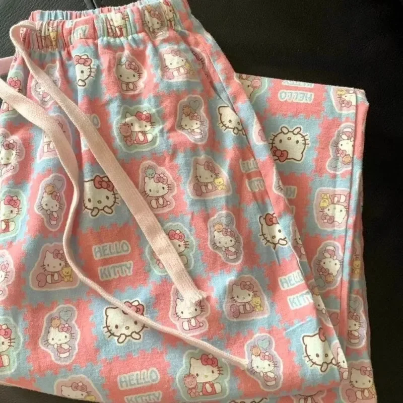 Hello Kitty Pajama Pants Women'S Spring Summer Trousers Walk Pants Pink ...