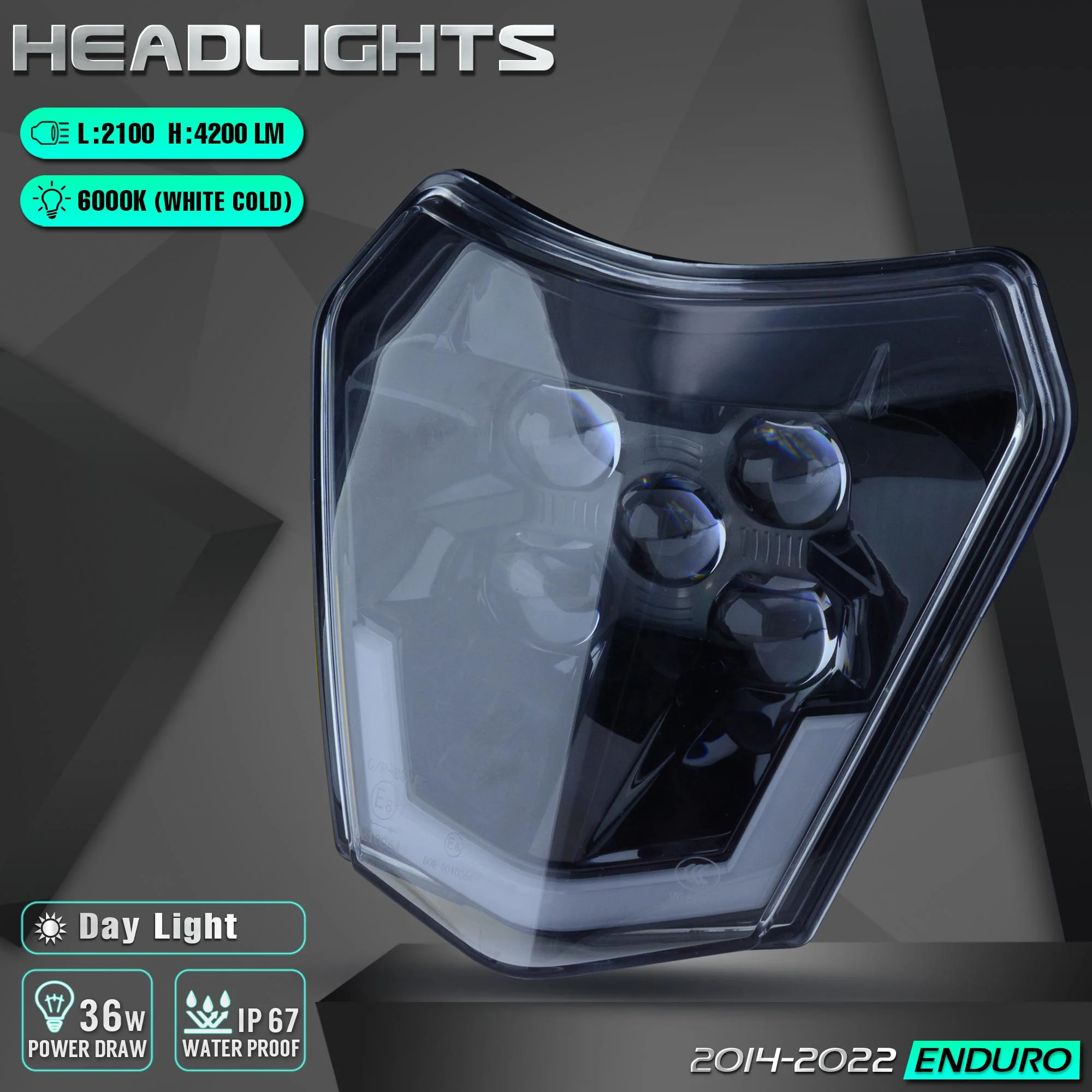 Faro delantero LED para motocicleta, luz de carenado de Supermoto para ...