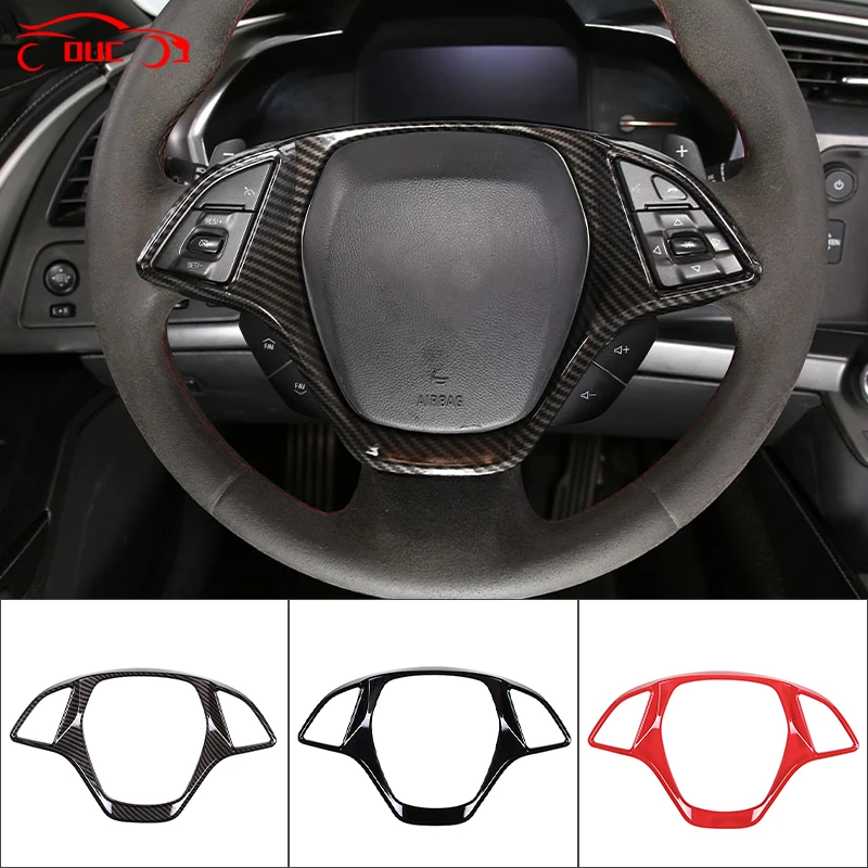 ABS Carbon Fiber Car Steering Wheel Panel Decoration Cover Trim ...