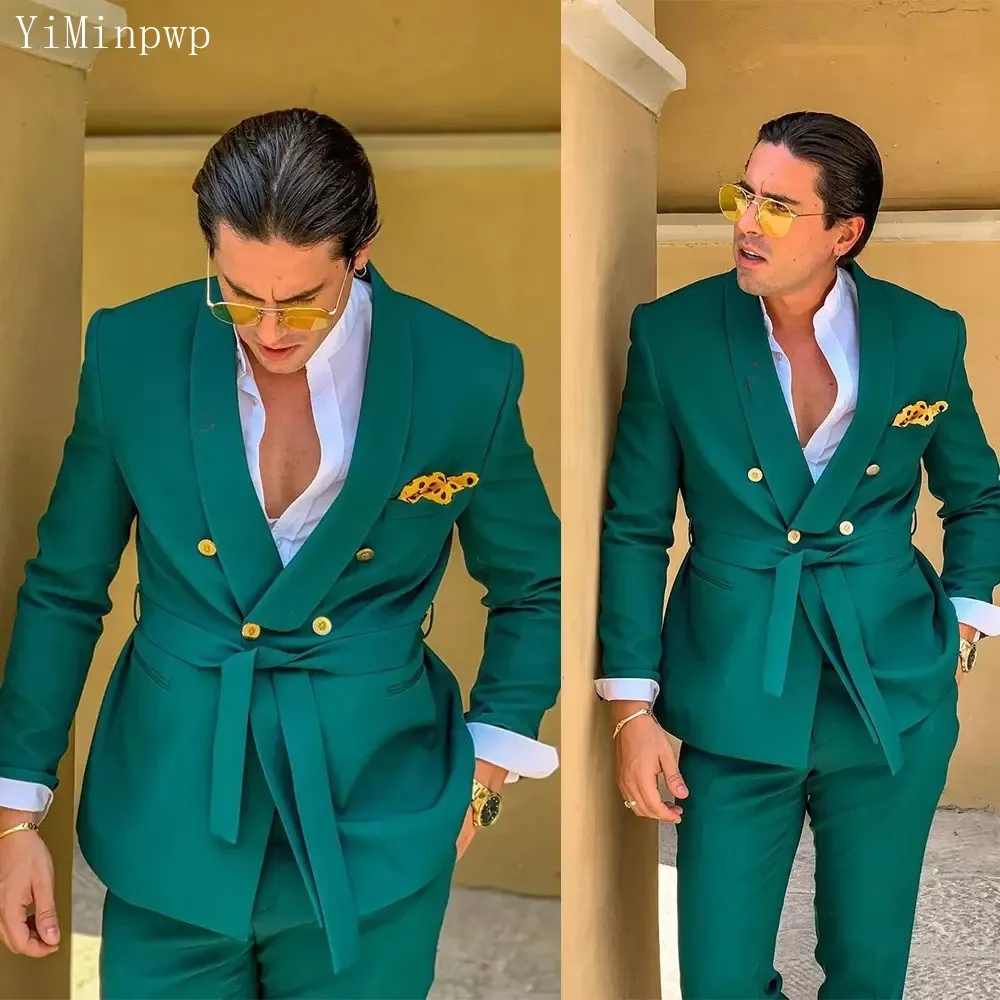 Novo design de ternos verdes para homens 2 peça blazer define casual ...