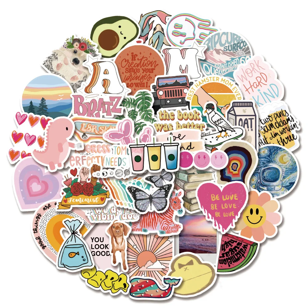 10-20-50pcs-Cartoon-Aesthetic-Vsco-Bobo-Stickers-for-Laptop-Car-Bike-Notebook-Scrapbooking-Cool ...