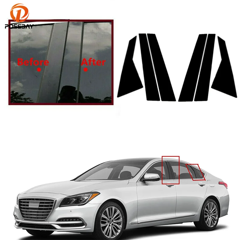 Car Window Pillar Posts Door Trim Cover Stickers for HYUNDAI GENESIS ...