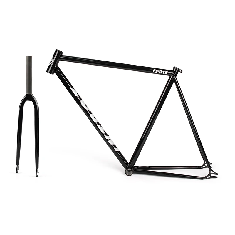 INTRO7-Black-and-White-Fixed-Gear-Bike-Frame-Front-Fork-Fixie-Bicycle ...
