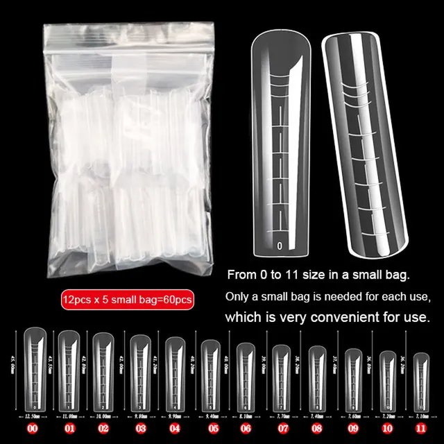 120/60Pcs Upper Forms For Poly Nail Gel Qiuck Building Mold Fake Nail ...