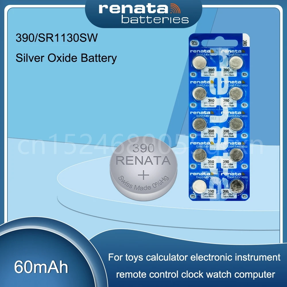 Renata-390-SR1130SW-1-55V-Baterias-De-xido-De-Prata-Calculadora-De-Rel ...