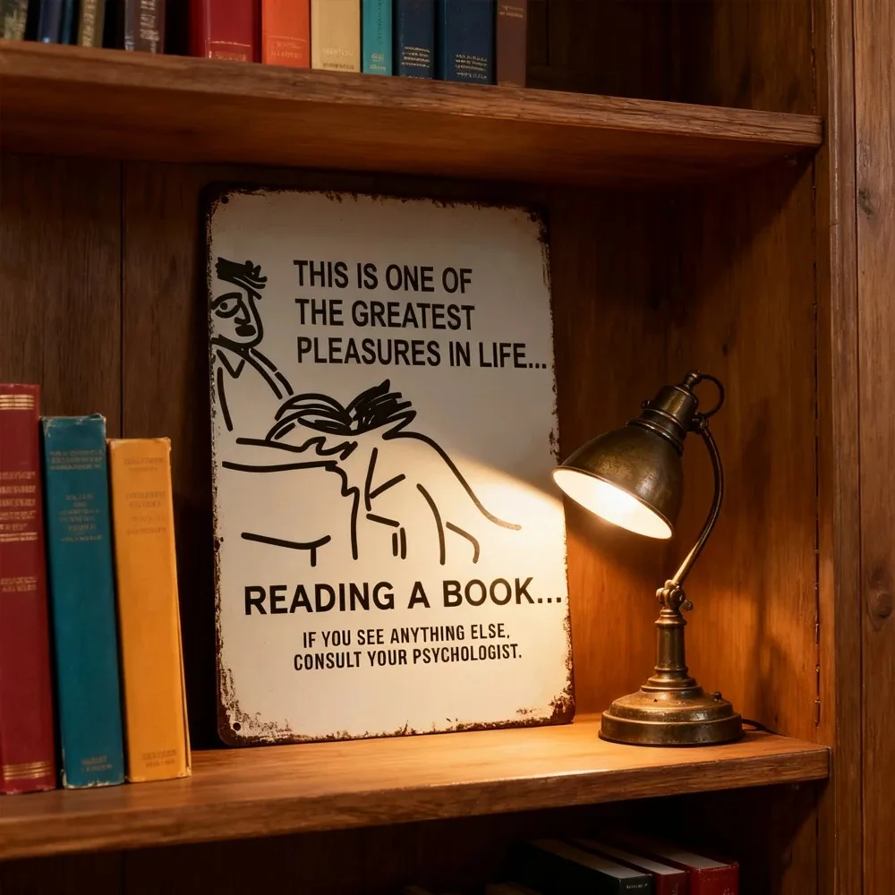 One of The Greatest Pleasures in Life Is Reading A Book Tin Metal Sign ...