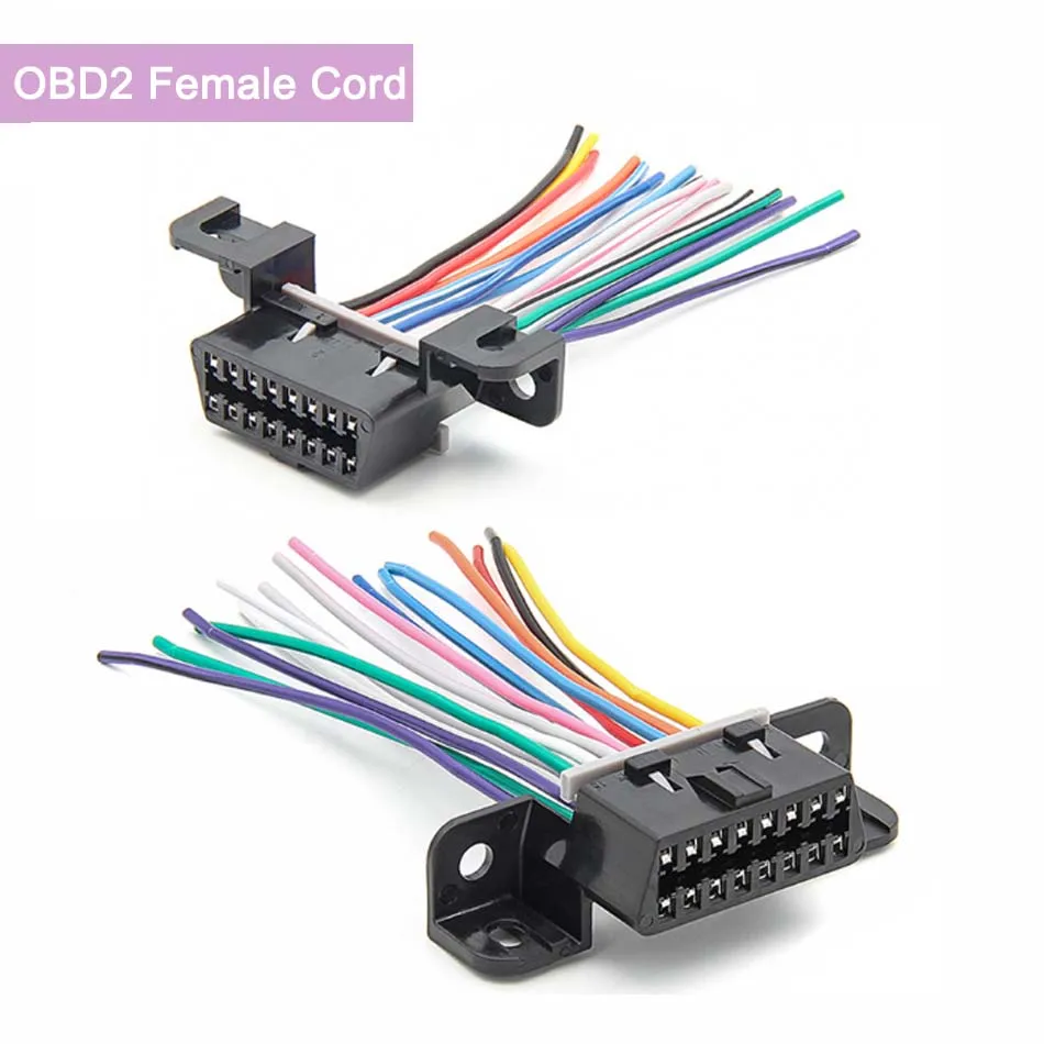 New-10cm-OBD2-Cable-Fixed-Terminal-Female-Head-16pin-Full-Needle ...
