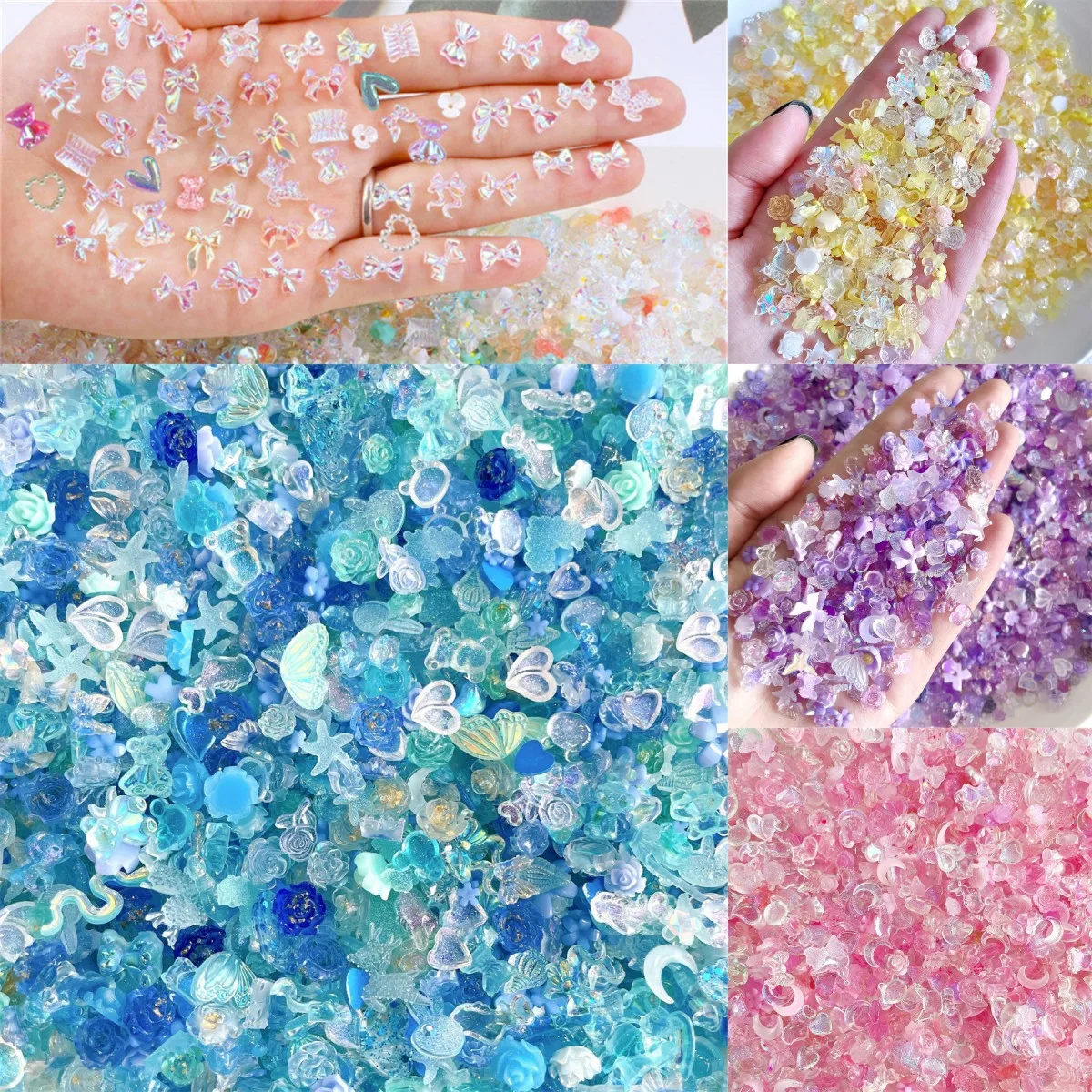 50pcs-3D-Colorful-Mixed-Kawaii-Resin-Nail-Art-Rhinestones-Charms ...