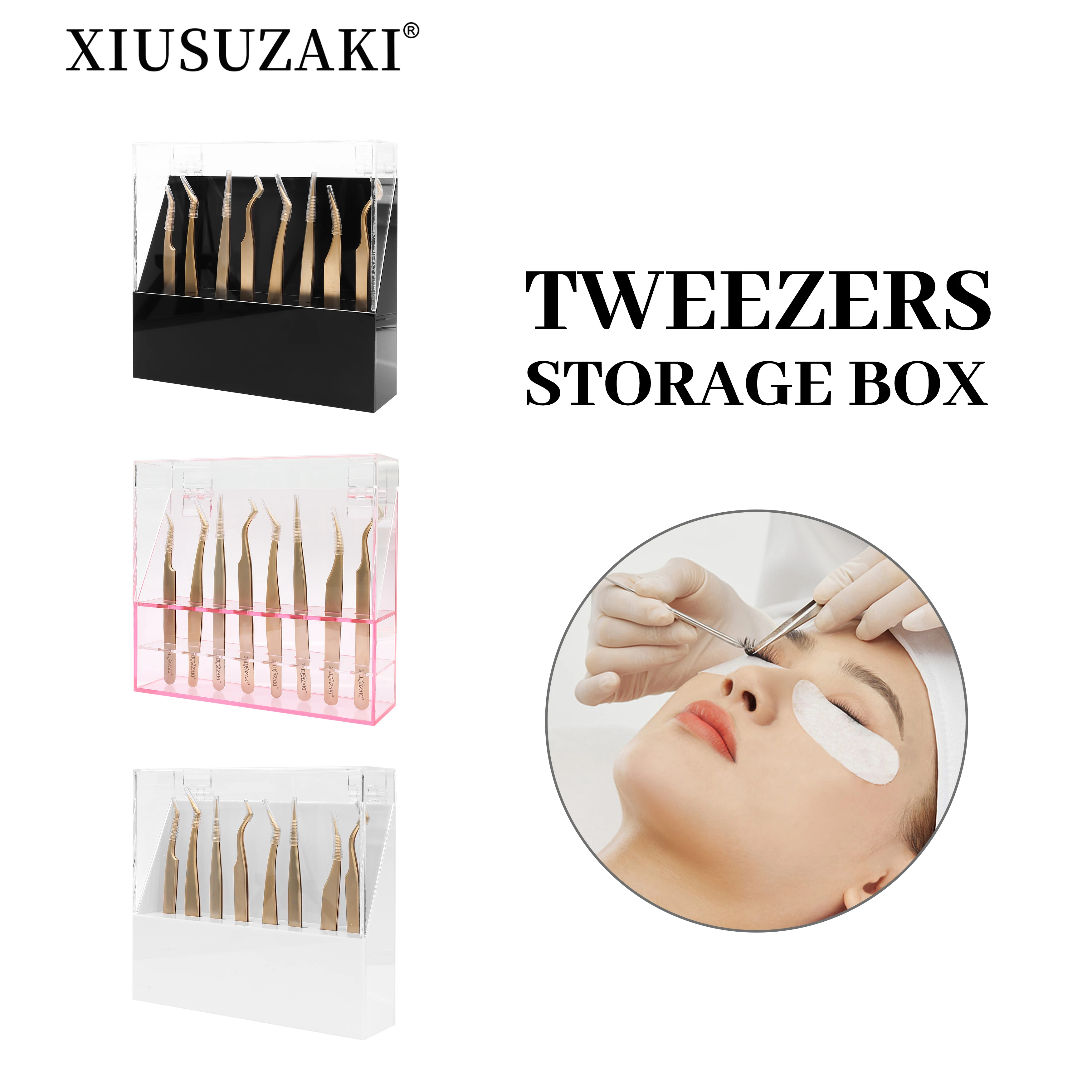XIUSUZAKI-Tweezers-storage-box-8-holes-holder-Eyelashes-Makeup ...