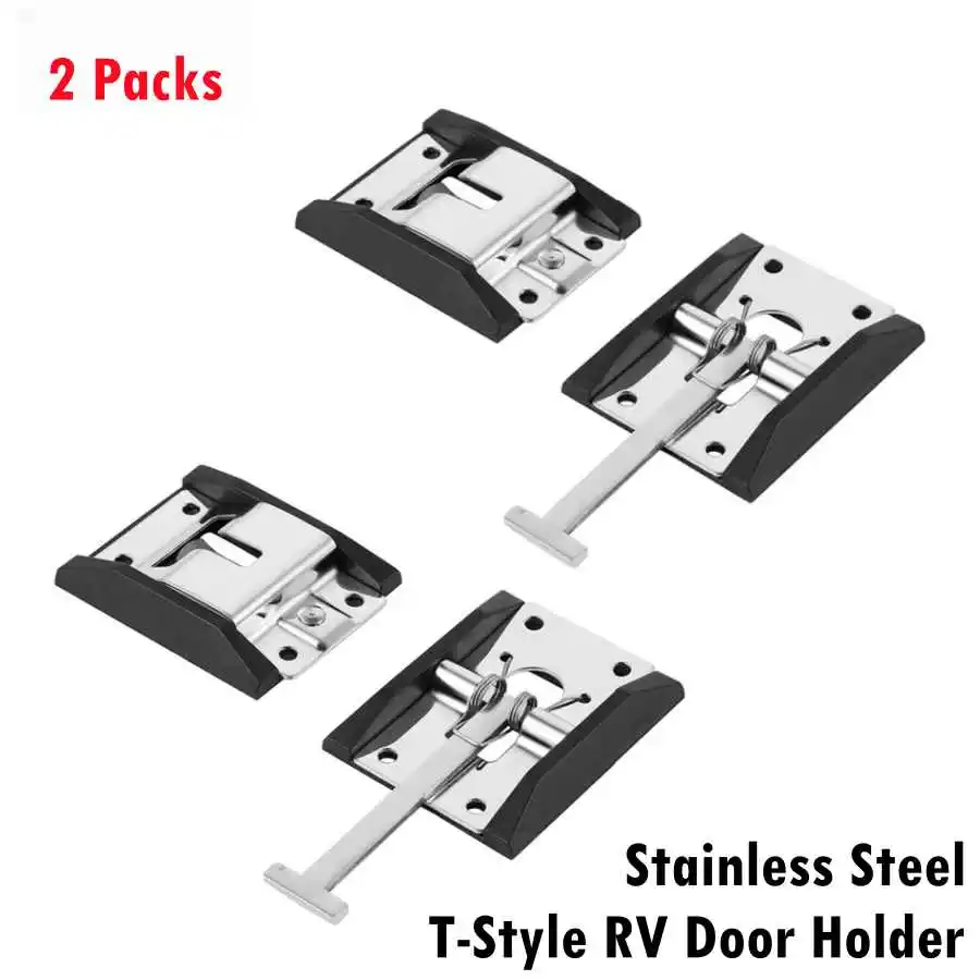 2 Packs Stainless Steel RV Door Holder Metal T-Style Entry Door Catch ...