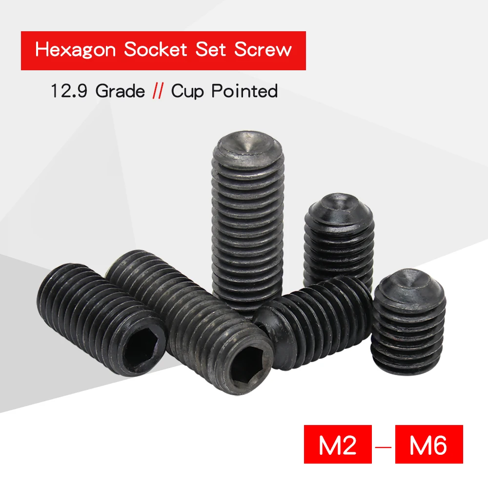 Hex Socket Set Screws M2 M2.5 M3 M3.5 M4 M5 M6 alloy steel Blackening ...