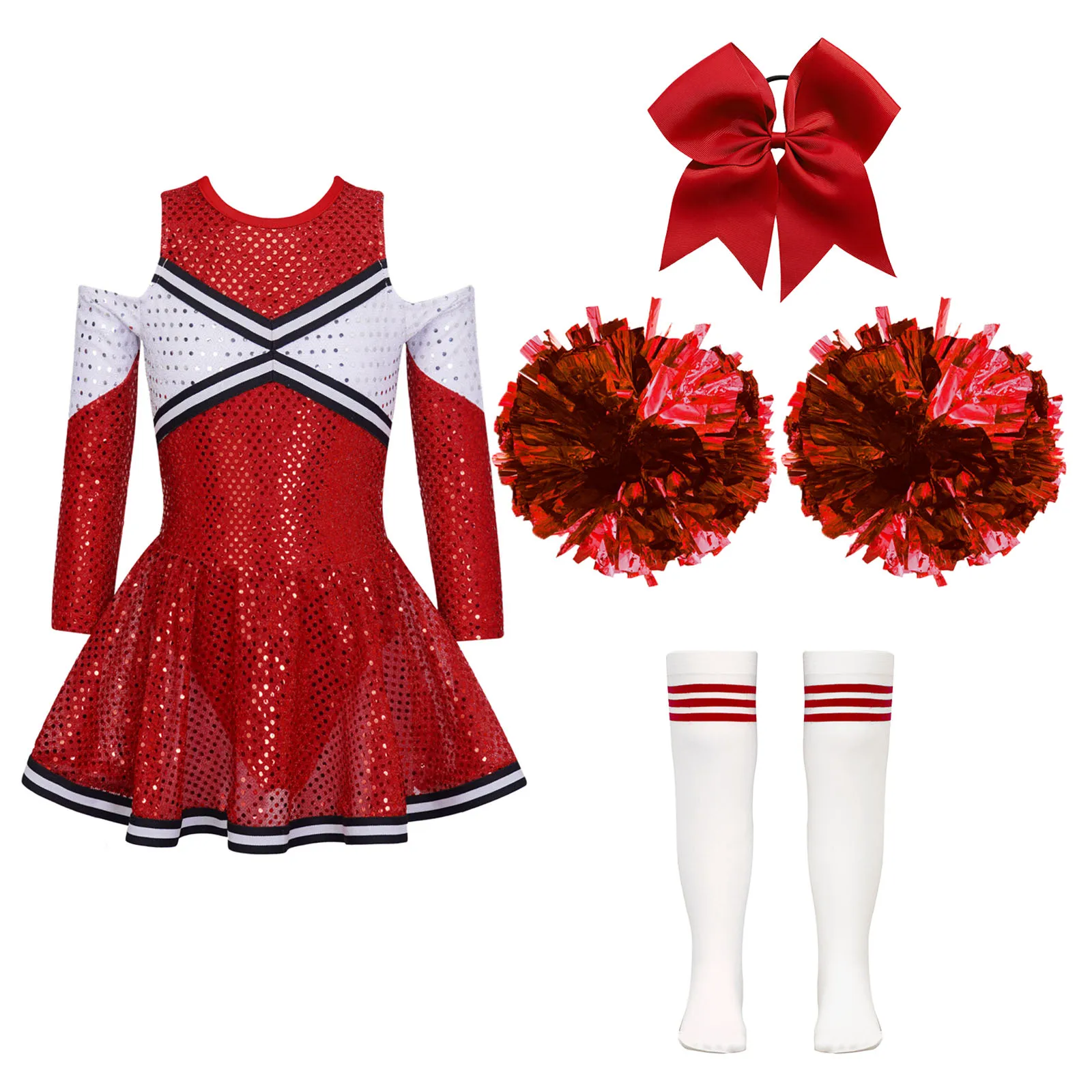Disfraz de animadora, traje de colegiala para baile para niñas, vestido ...