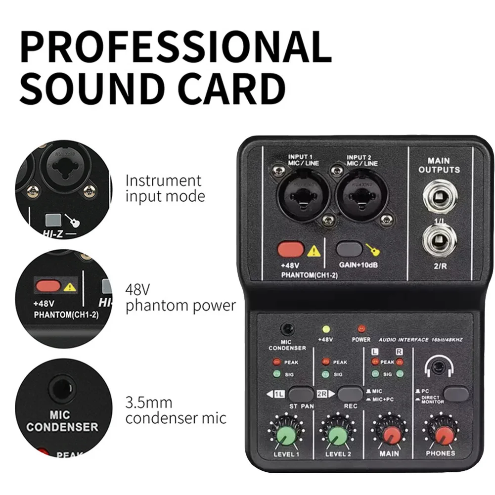 Professional-Audio-Mixer-Sound-Board-Console-System-2-Channel-USB ...