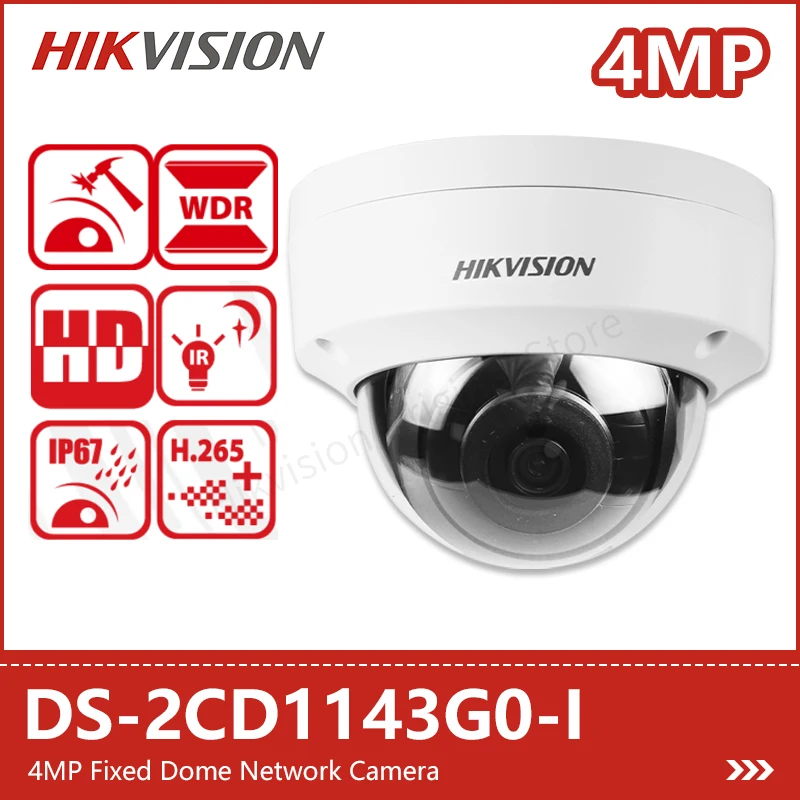 Hikvision-4MP-Dome-Camera-DS-2CD1143G0-I-Waterproof-Vandal-Resistant-IP67-IK10-2K-Security ...
