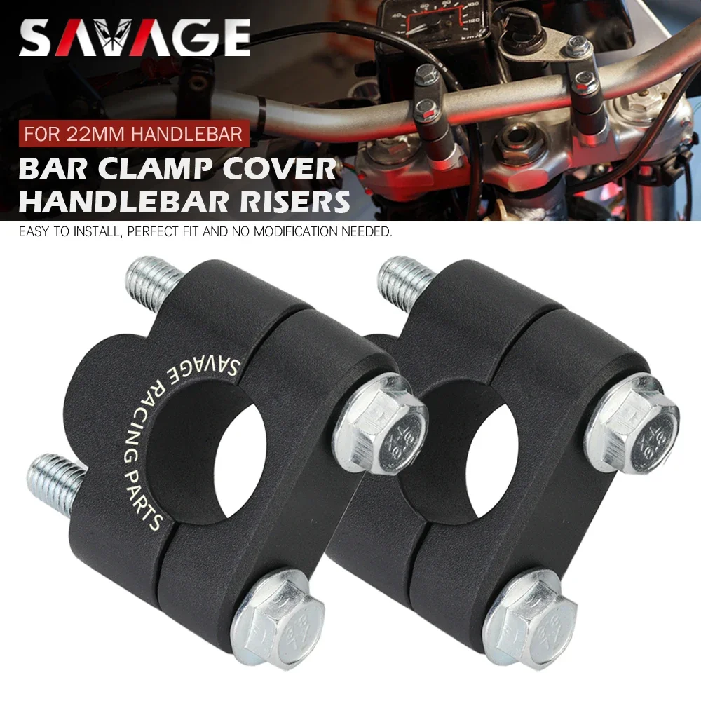 Motorcycle-Handlebar-Risers-22mm-Bar-Clamp-Cover-Universal-Dirt-Pit ...
