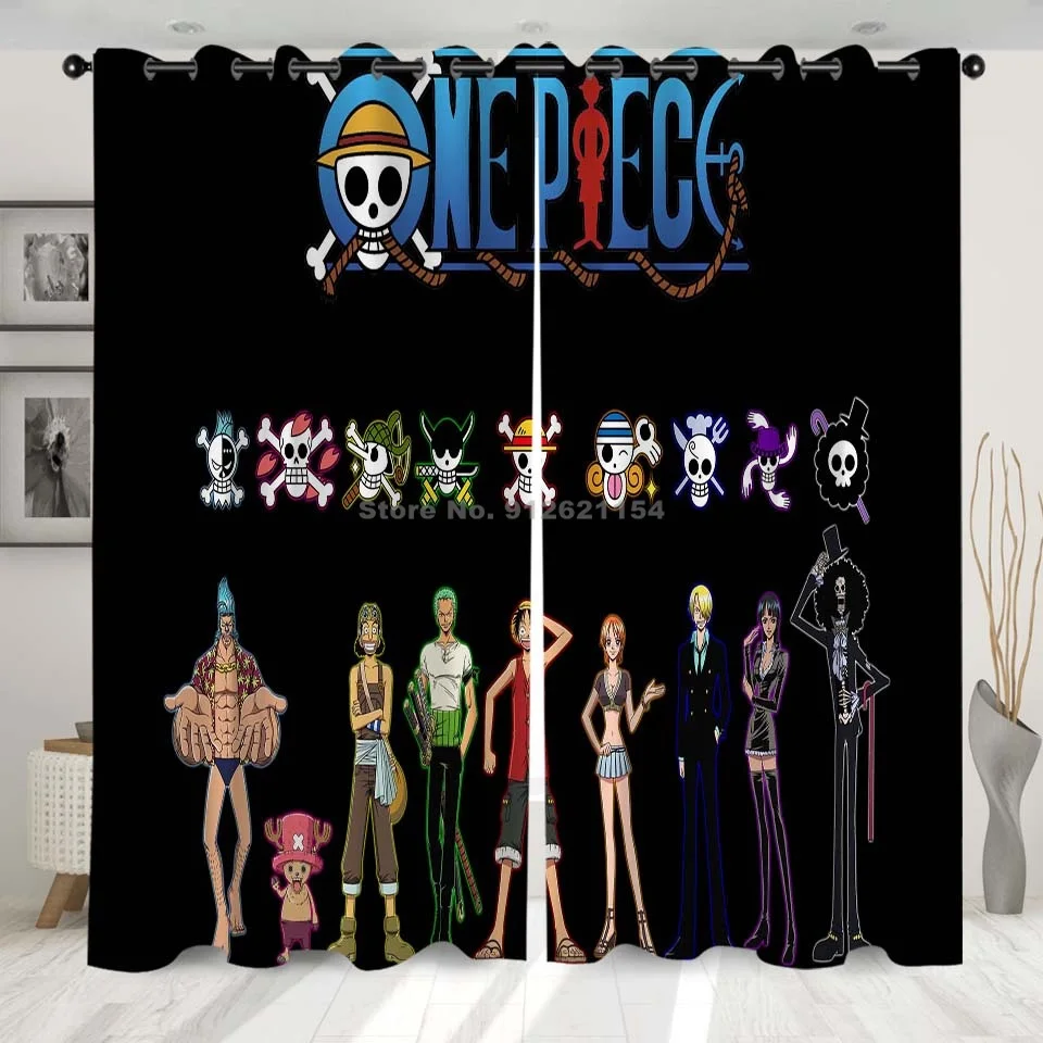 Anime One Piece Luffy 3D Printing Blackout Curtain Bedroom Living Room ...