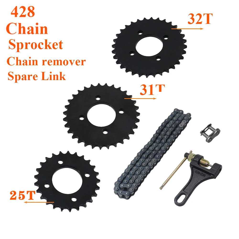 428-25T-31T-32T-48MM-Motorcycle-Chain-Rear-Sprocket-Gear-98Links ...